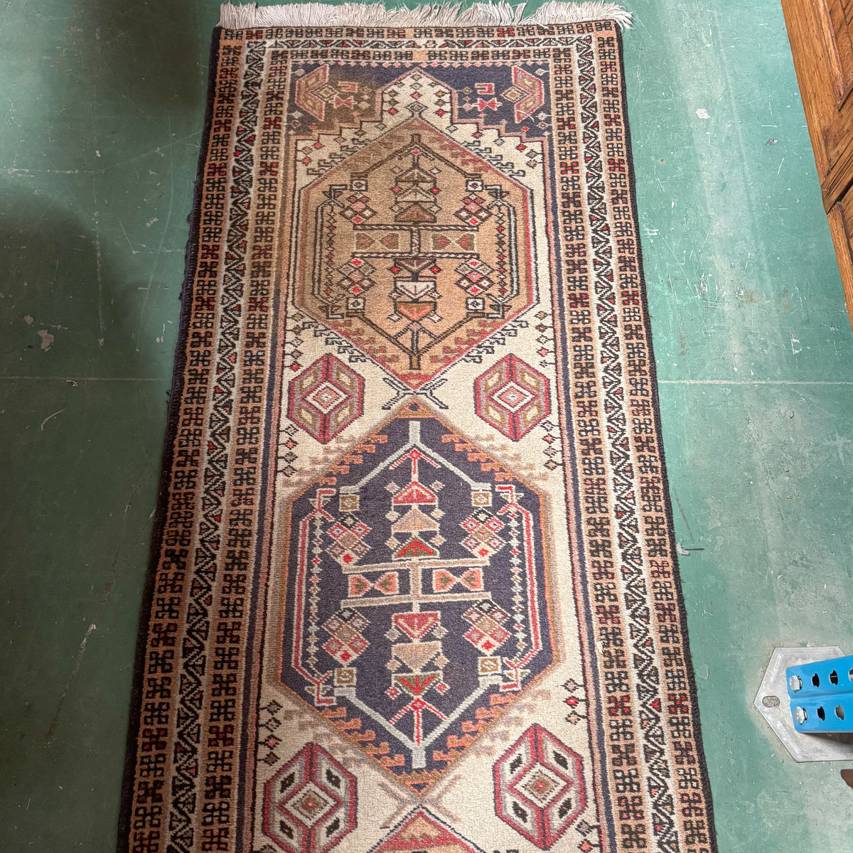 Geometric Shapes Authentic Persian Runner 308 cm x 73 cm – Collecticastore